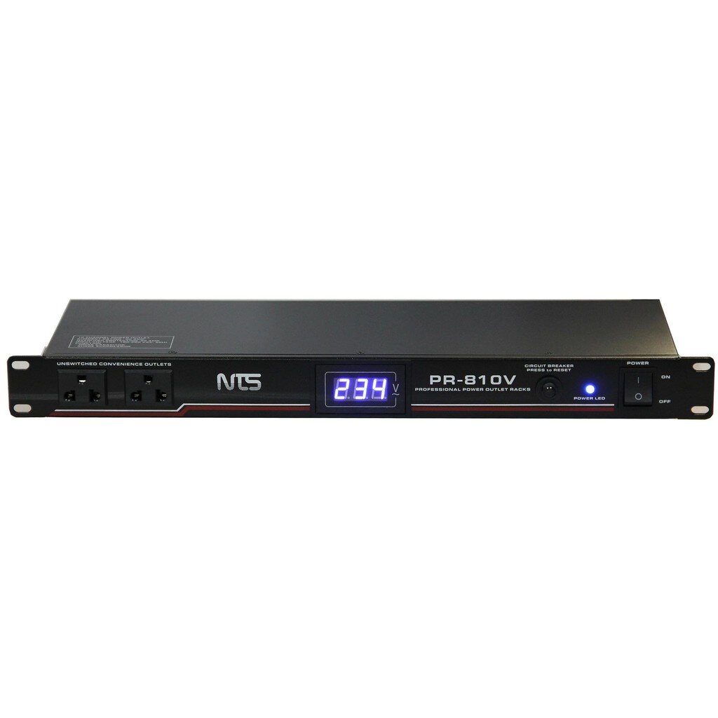 เบรคเกอร์ NTS PR-810V ปลั๊กไฟติดตู้แร็ก 10 ช่อง มี Volt Meter POWER DISTRIBUTION เพาเวอร์ ...
