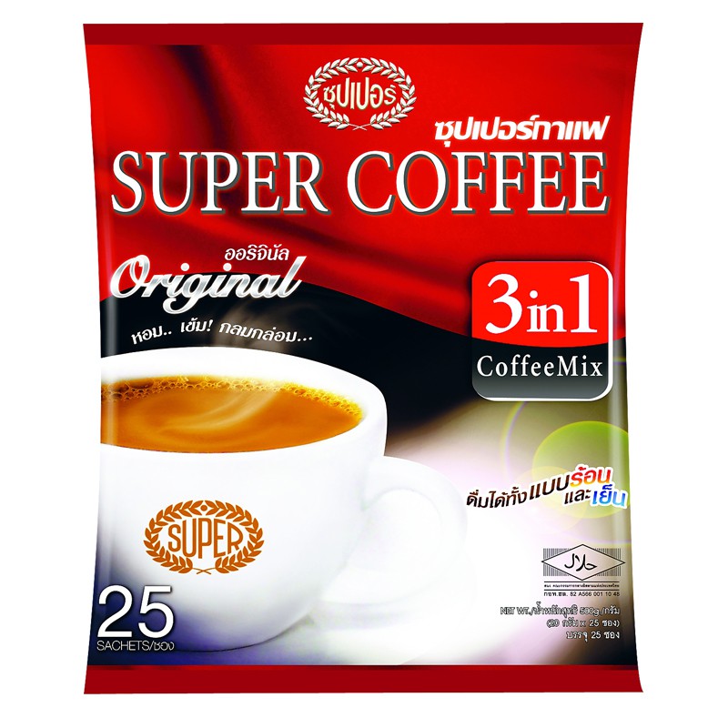 Super Coffee 3 in 1 Instant Coffee Powder 500 g. 25 sachets | Shopee ...