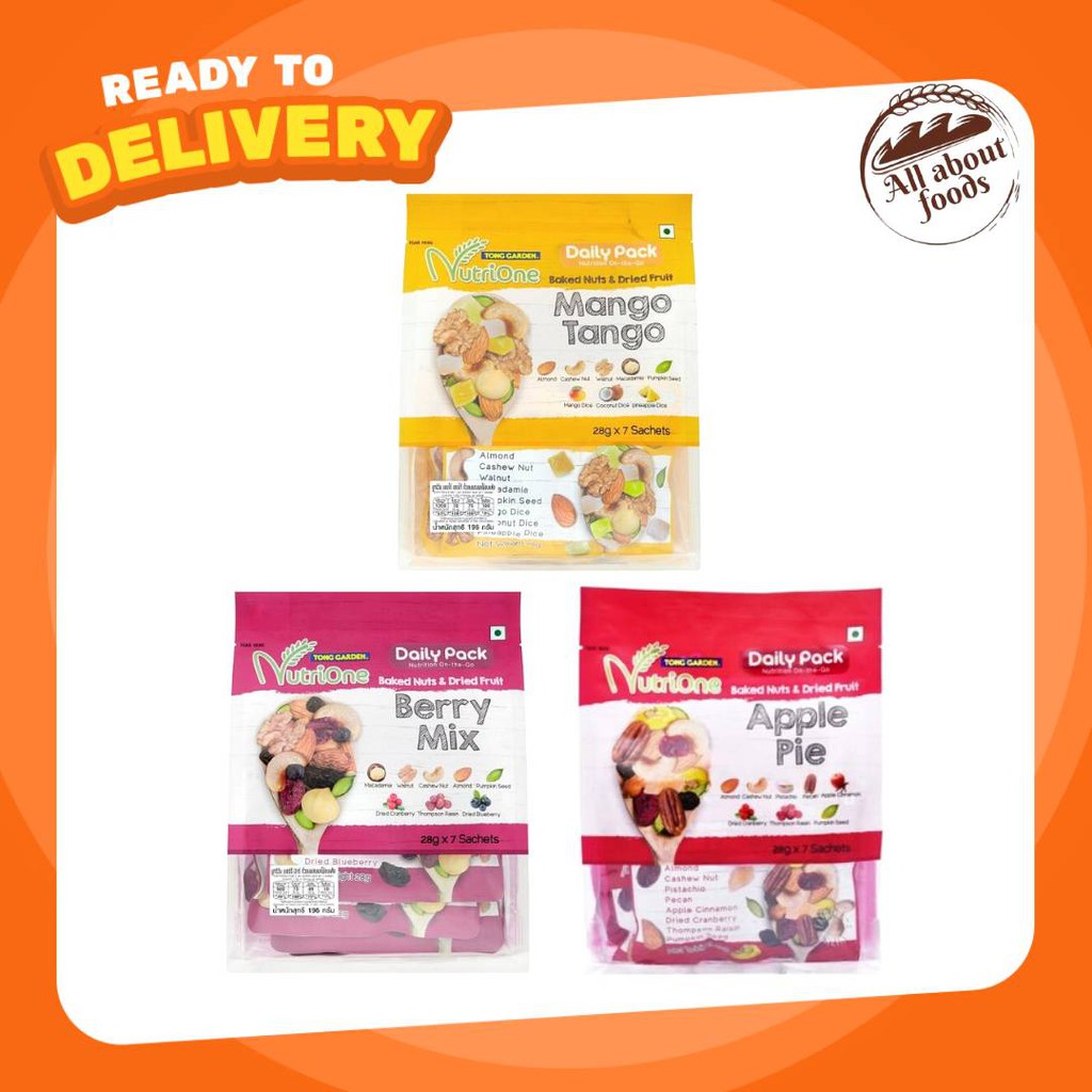 Tonggarden Nutrione ถั่วอบผสมผลไม้อบแห้ง Berry mix เบอร์รี่มิกซ์ Mango tangoแมงโก้ แทงโก้ Appleแ ...