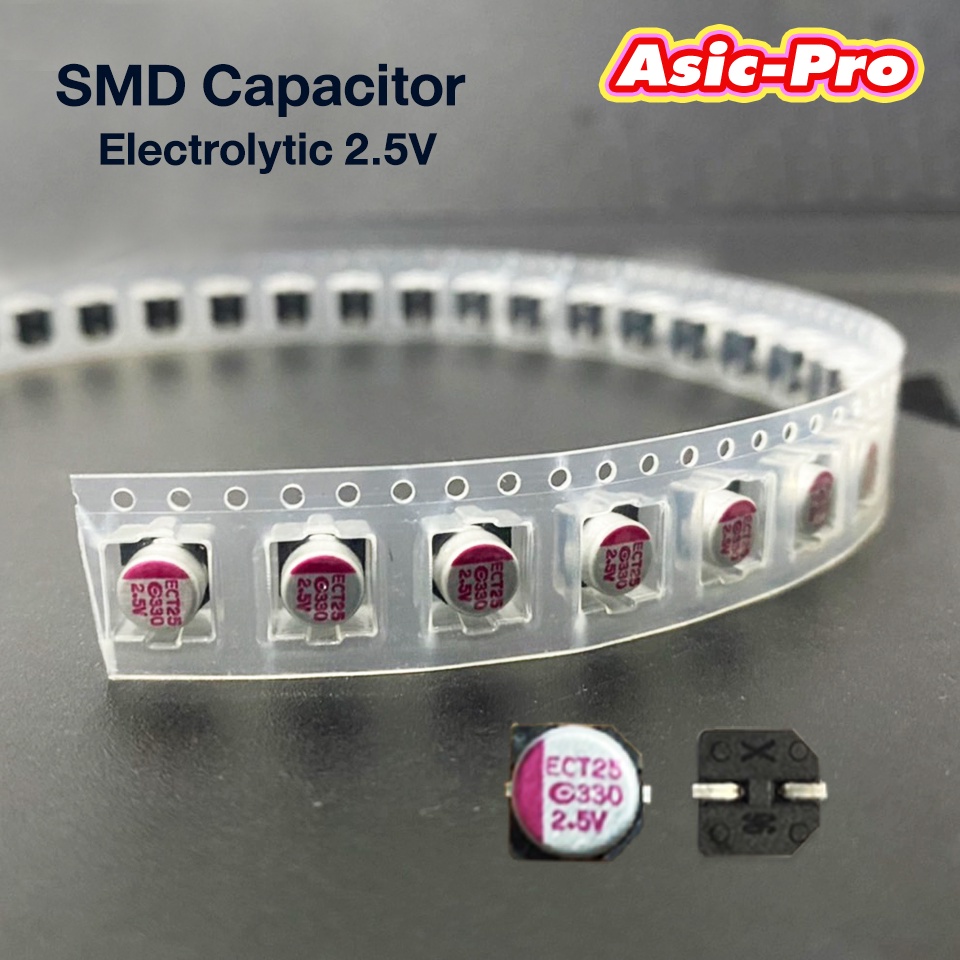 (10ตัว) SMD Capacitor Electrolytic 330uf 2.5V อะไหล่ Hashoard Asic ...