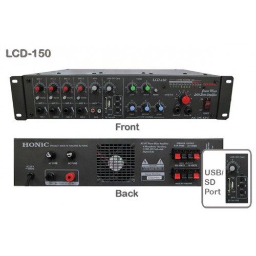 Power Mixer พาวเวอร์มิกเซอร์ เครื่องขยายเสียง เครื่องผสมสัญญาณเสียง HONIC LCD-150 เสียงตามสาย ...