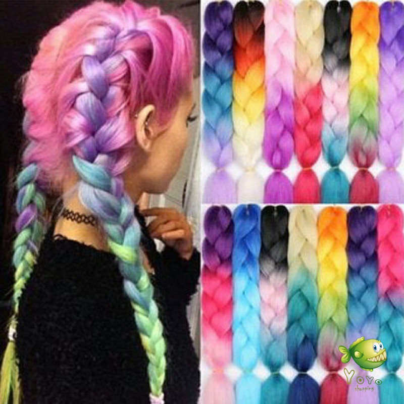 YOYO ผมเปีย ไหมถักผม สีทูโทน แอฟริกันเดรดล็อกส์ wig braids | Shopee ...