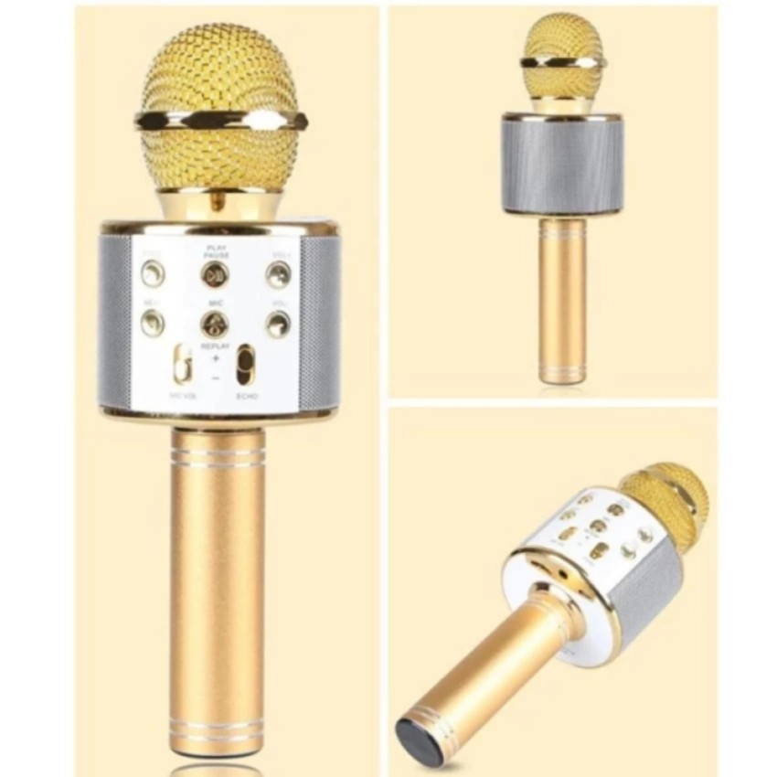 Wster Wireless Microphone HIFI Speaker WS-858 เครื่องเล่นคาราโอเกะ บลูทูธ ไร้สาย ไมโครโฟน ...