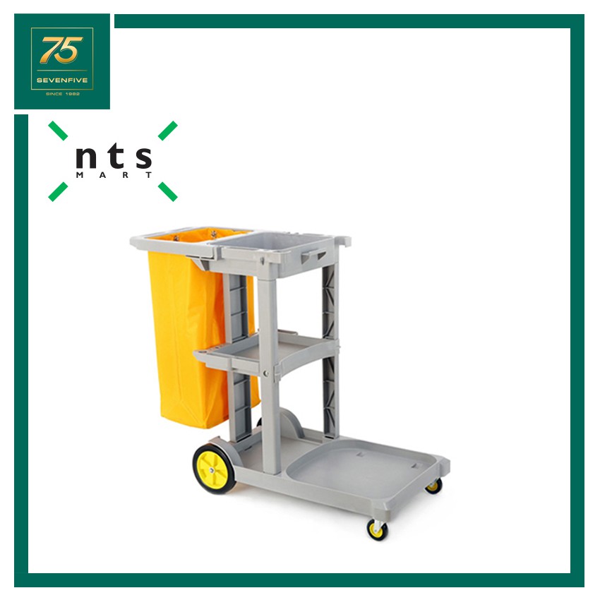 NTS รถเข็นแม่บ้าน รถเข็นทำความสะอาด ขนาด 114x51x98 ซม. NTS1-CC-C3L-GY ...