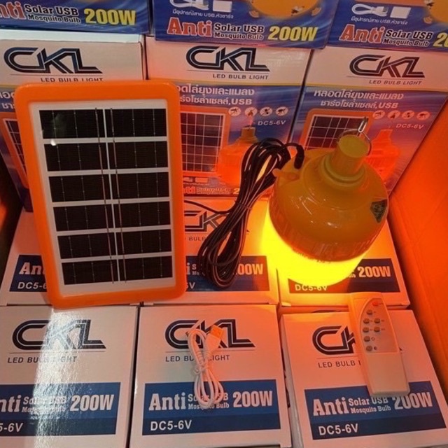 หลอดไฟไล่ยุง หลอดโซล่าเซลล์ DC5-6V 200W เปิด-ปิด อัตโนมัติ PAE-3330 / F ...