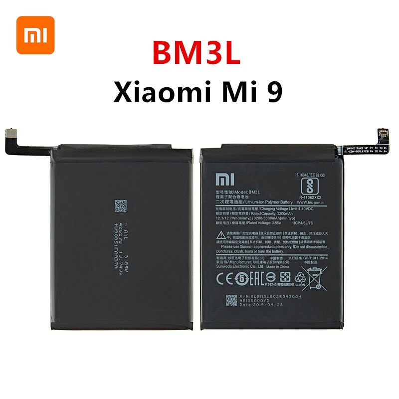 Xiao Mi ต้นฉบับ100% BM3L 3300MAh แบตเตอรี่สำหรับ Xiao Mi 9 Mi9 M9 Mi 9 ...