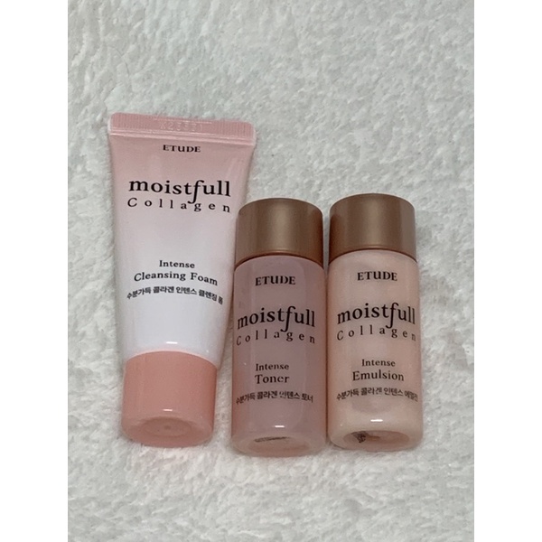 etude moistfull collagen intense cleansing foam toner emulsion | Shopee ...