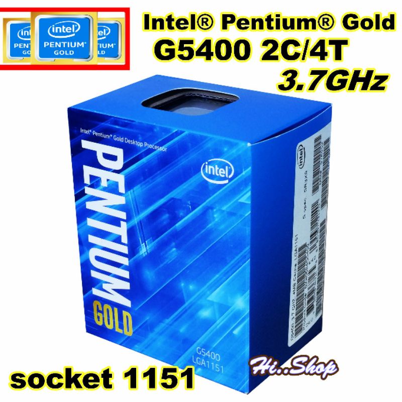 CPU Intel Pentium Gold G5400 4M Cache, 3.70GHz 2C/4T SOCKET 1151 ในกล่องมีซิงค์intelของแท้ ...