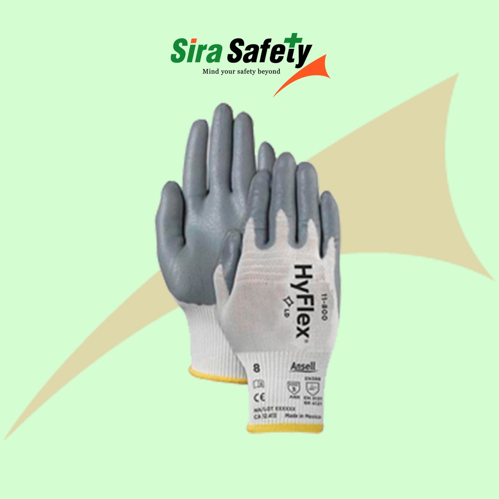 ⚠️⚠️⚠️ ถุงมือกันบาด เคลือบโฟมไนไตร ยี่ห้อ HYFLEX รุ่น11-800 ถุงมือกัน ...