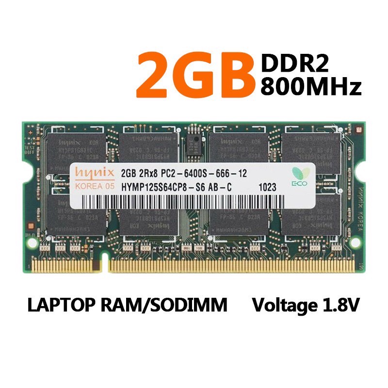 Hynix 2GB DDR2 Bus 800MHz PC2-6400 แรมโน๊ตบุ๊ค(สินค้าใหม่) รับประกัน 2 ...