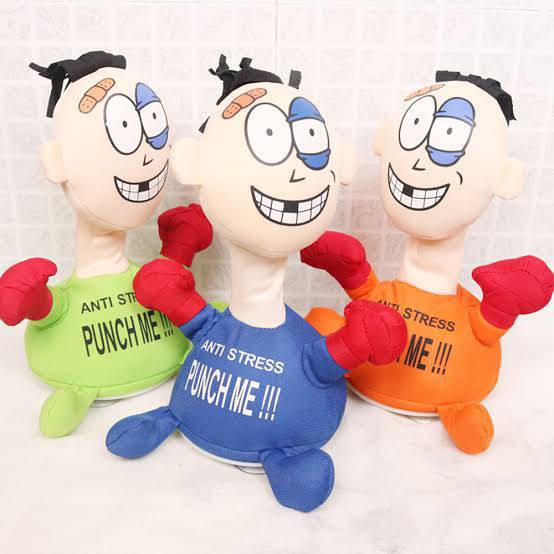 ตุ๊กตาของเล่น Punch Me Anti Press Doll ของเล่นป้องกันความเครียด มีเสียง ...