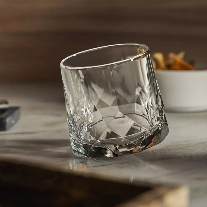แก้ว Ocean Connexion Whisky Rock P02880 ทรงก้นลูกข่าง หมุนได้ ลวดลาย ...