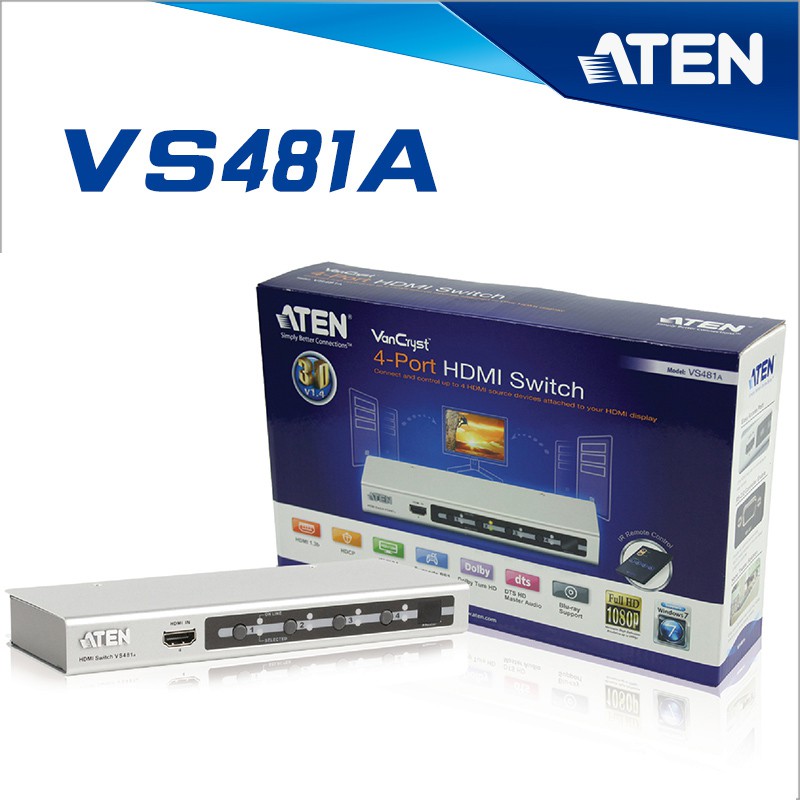 ATEN HDMI Switch 4 in/1 out รุ่น VS481A (Black)8 | Shopee Thailand