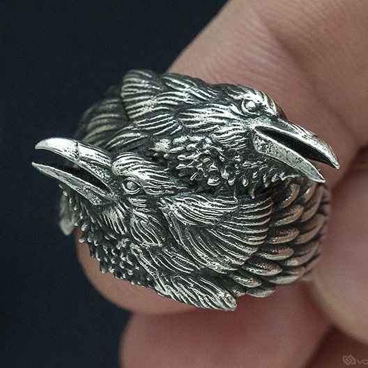Alloy men's ring crow defends Odin Scandinavian rune jewelry | Shopee ...