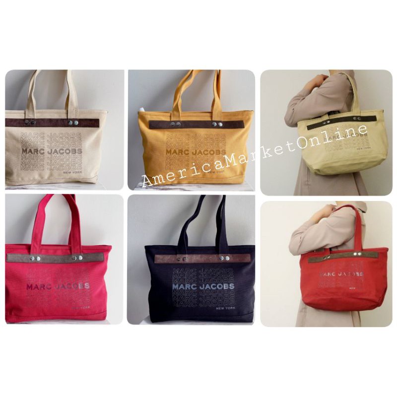 Marc Jacobs Oat Canvas Medium Tote Spanish Moss Wingman Shoulder Bag ...