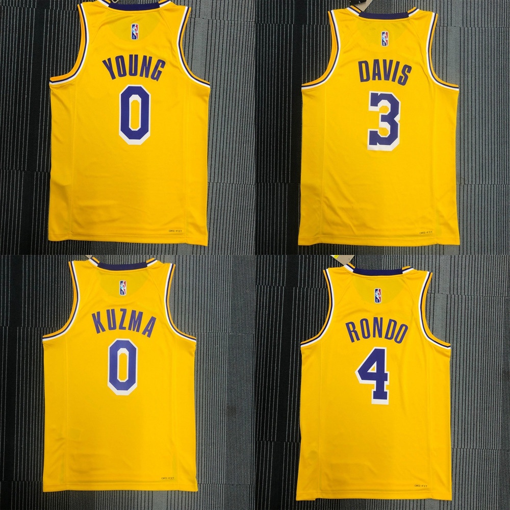 ครบรอบ Nba 75th 2022 ใหม่ Lakers สีเหลือง No. 23 James Coby Davis เสื้อ ...