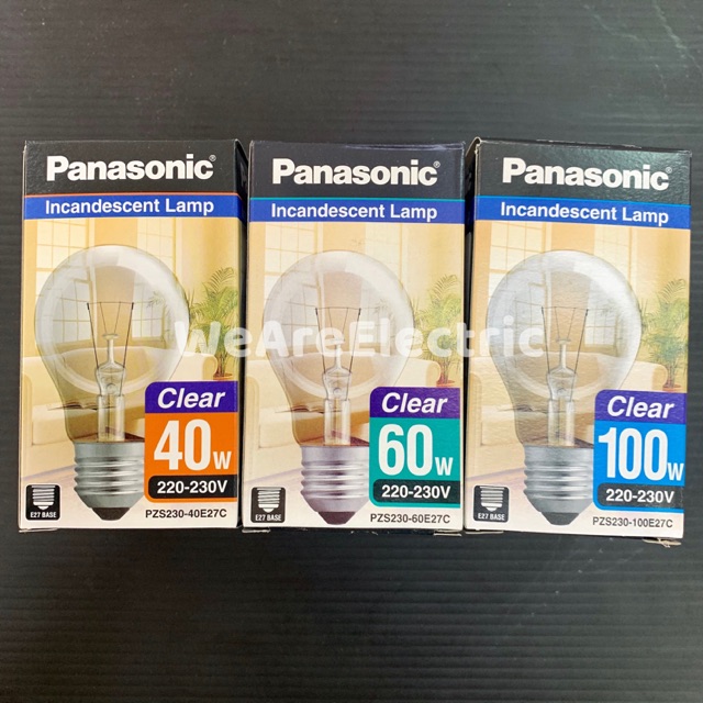 หลอดใส้ ขั้วเกลียว E27 Panasonic 40w,60w,100w | Shopee Thailand