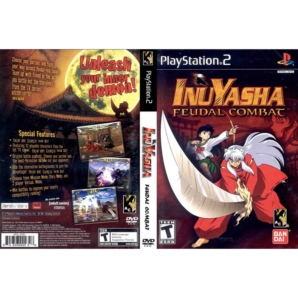 แผ่นเกมส์ PS2 Inuyasha Feudal Combat คุณภาพ ส่งไว (DVD) | Shopee Thailand