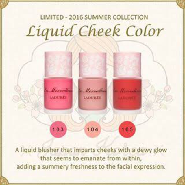 Les Merveilleuses LADUREE Liquid Cheek Color LImited Edition | Shopee ...