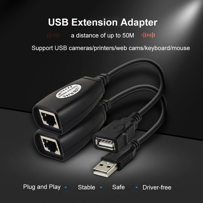 Usb to RJ45 RJ 45 LAN Cable Extension Adapter Extender Over Cat5 RJ45 ...