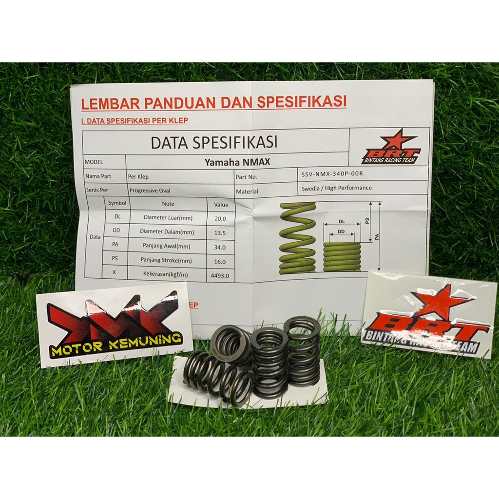 BRT VALVE SPRING OVAL ประสิทธิภาพสูง SRL115FI , NVX155 , NMAX , R15 , RS150 , Y15ZR LC135 , Y16 ...