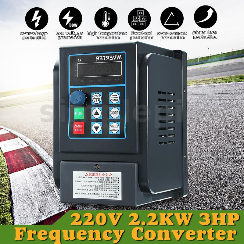 2.2KW 2HP Variable Frequency Converter Drive Inverter VFD CNC 220V Single Phase To 380V 3 Phase ...