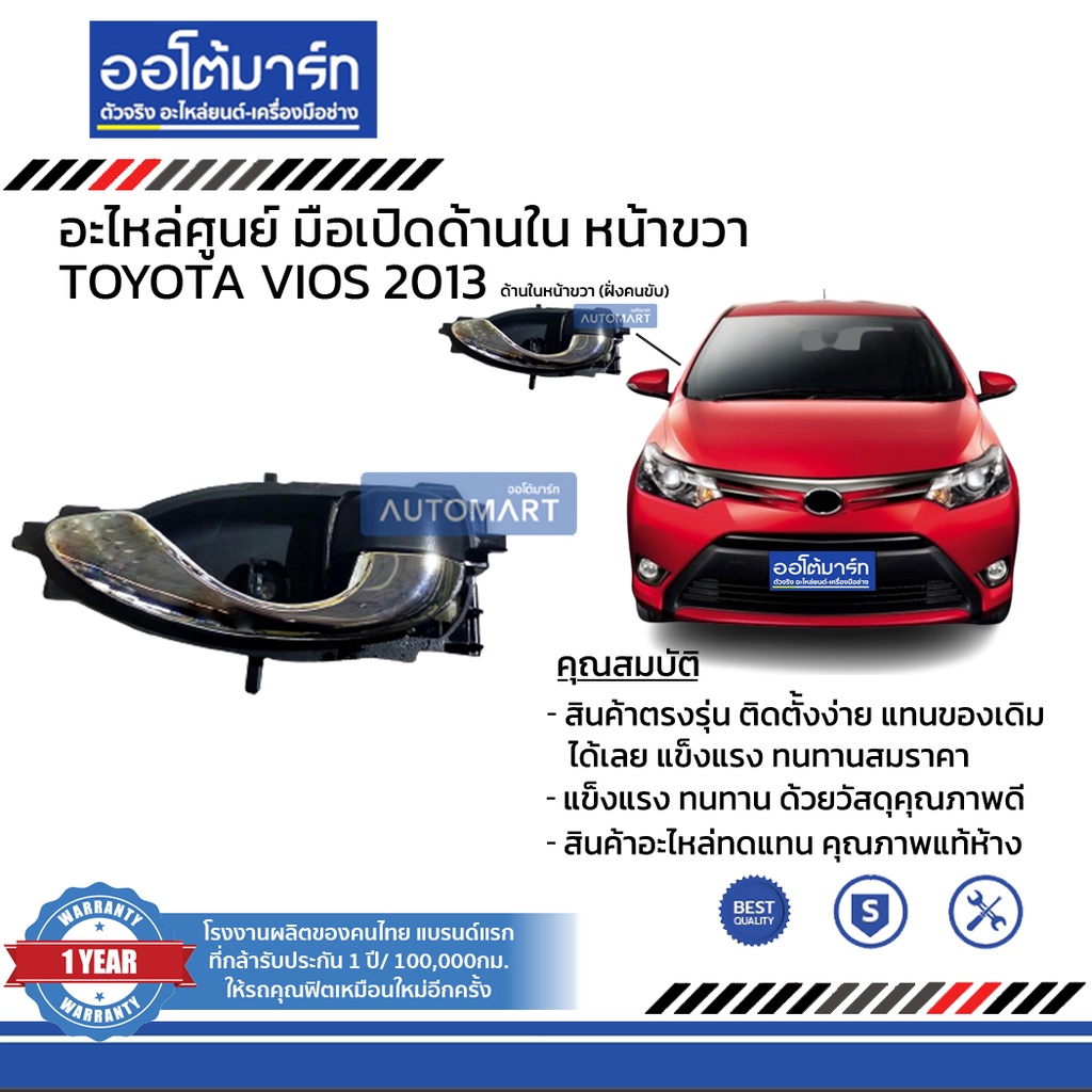 อะไหล่ศูนย์ มือเปิดประตูรถด้านใน TOYOTA VIOS '13 บานหน้า-บานหลัง ฝั่ง ...