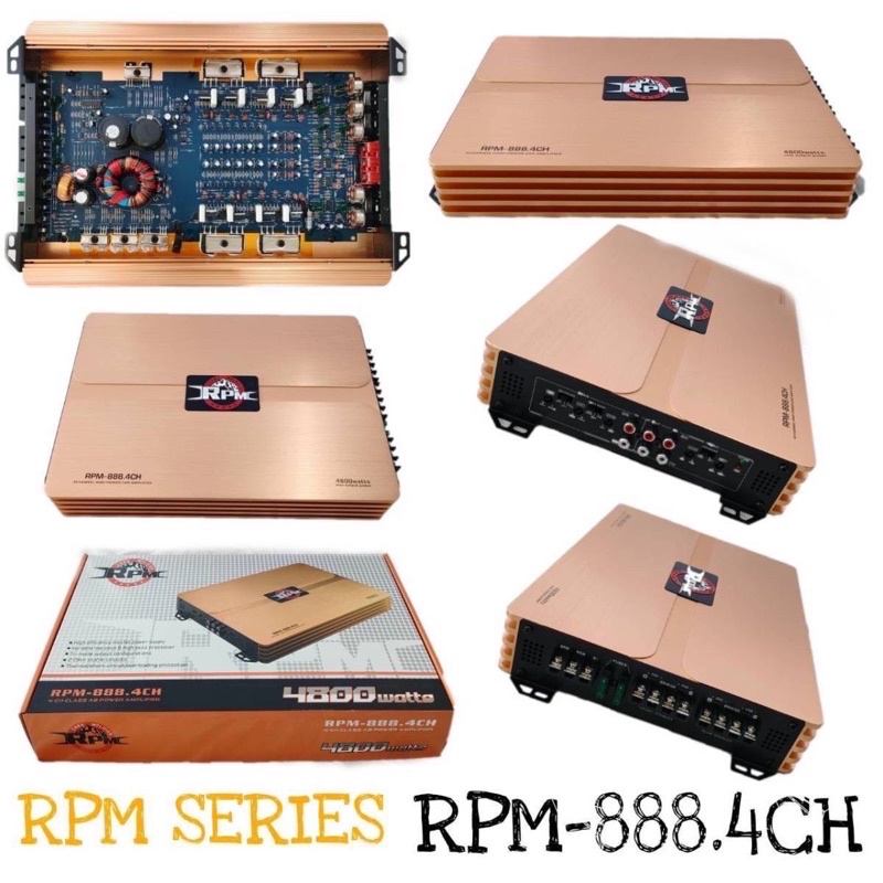 เพาเวอร์ขับเสียงกลาง AB 4CH เสียงดี แรงๆ รุ่น RPM-888.4CH 4800w ...