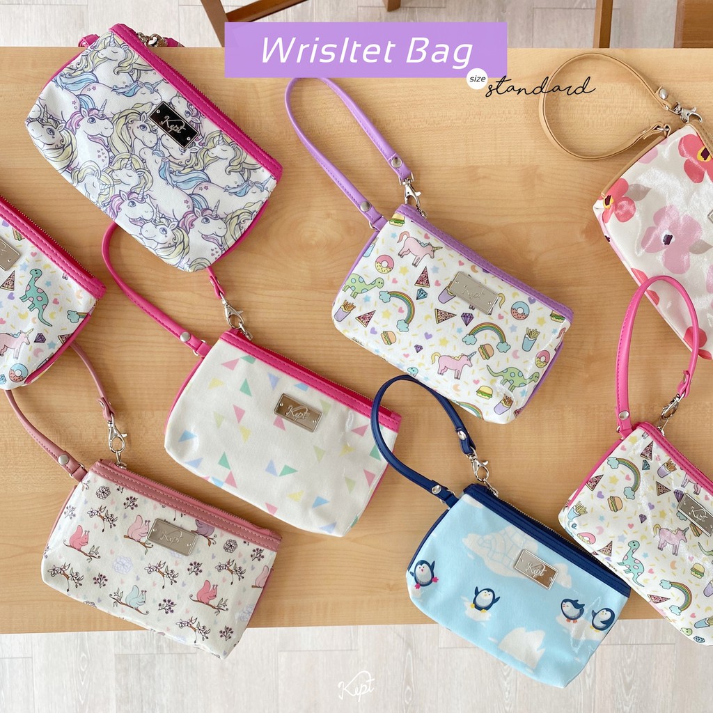 KEPT Wristlet Bag รุ่นstandard กระเป๋าคล้องมือ ผ้าเคลือบกันน้ำ กระเป๋า ...