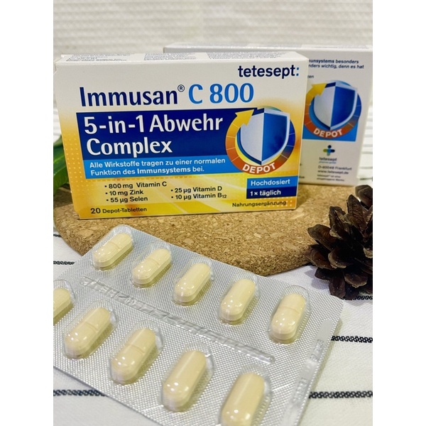 วิตามินซี 800mg เพิ่มตัวเสริมภูมิ ยี่ห้อ tetesept Immusan C 800 Depot ...