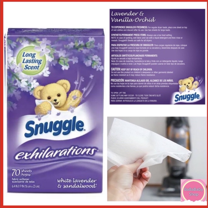 แผ่นอบผ้า แผ่นน้ำยาปรับผ้านุ่ม แผ่นอบผ้าหอม เครื่องอบผ้า Snuggle ...