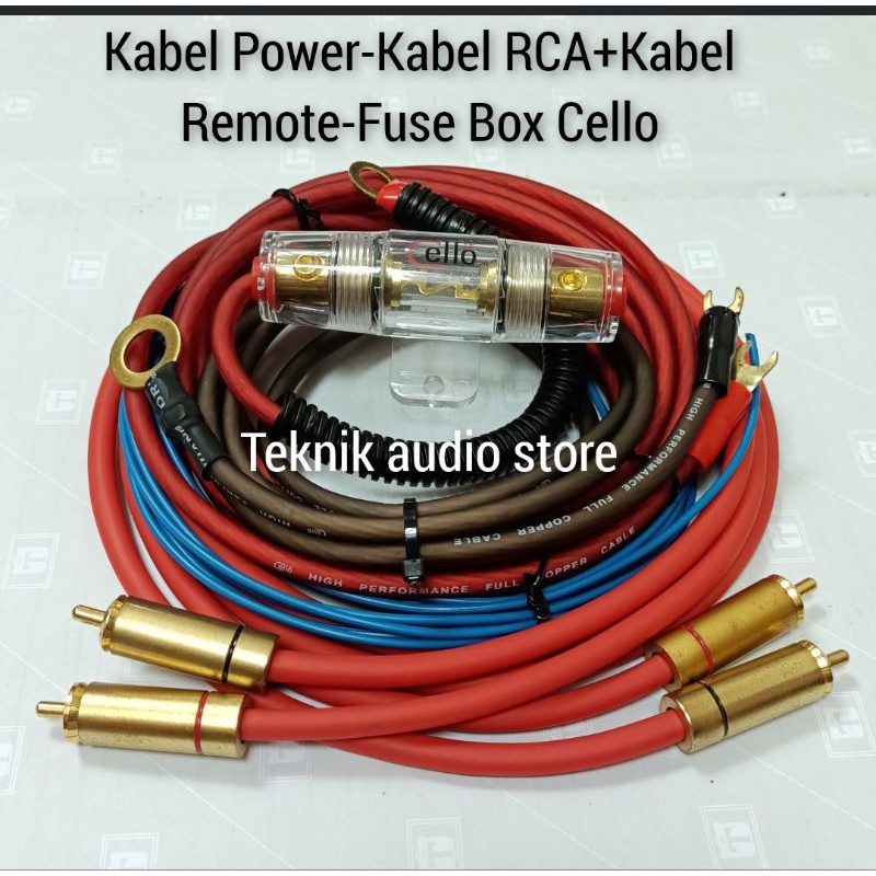 Merah 10awg Copper+RCA Full Copper Power Cello Cable 3 เมตร สีแดง ...