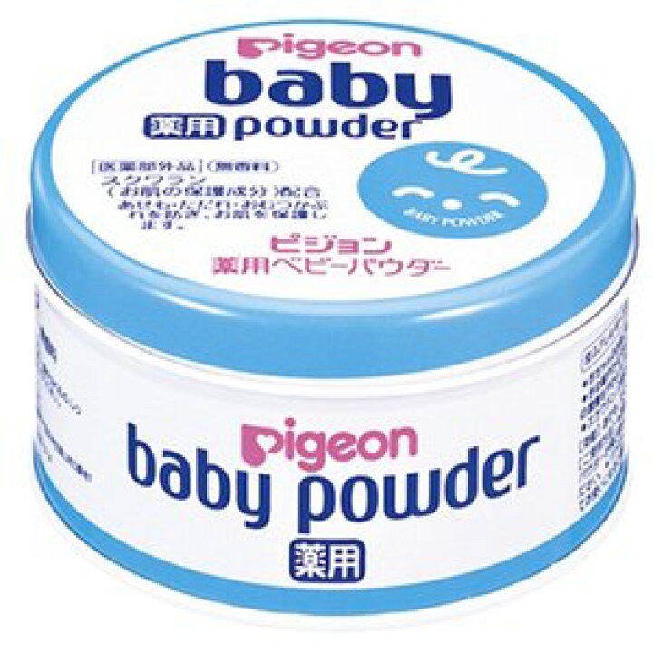ใส่โค้ด Tony08 Pigeon medicated baby powder blue 150g แป้งเด็กเนื้อ ...