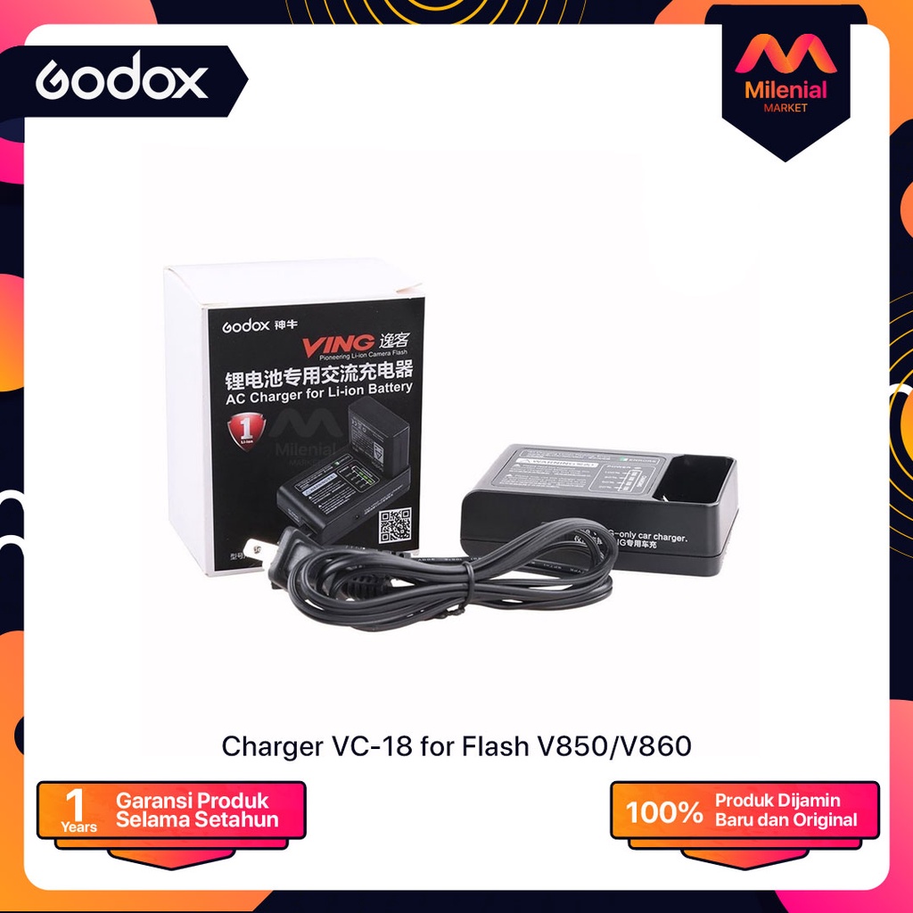 Godox VC-18 VC18 Charger สําหรับแฟลช GODOX V-850II V850II V860II V ...