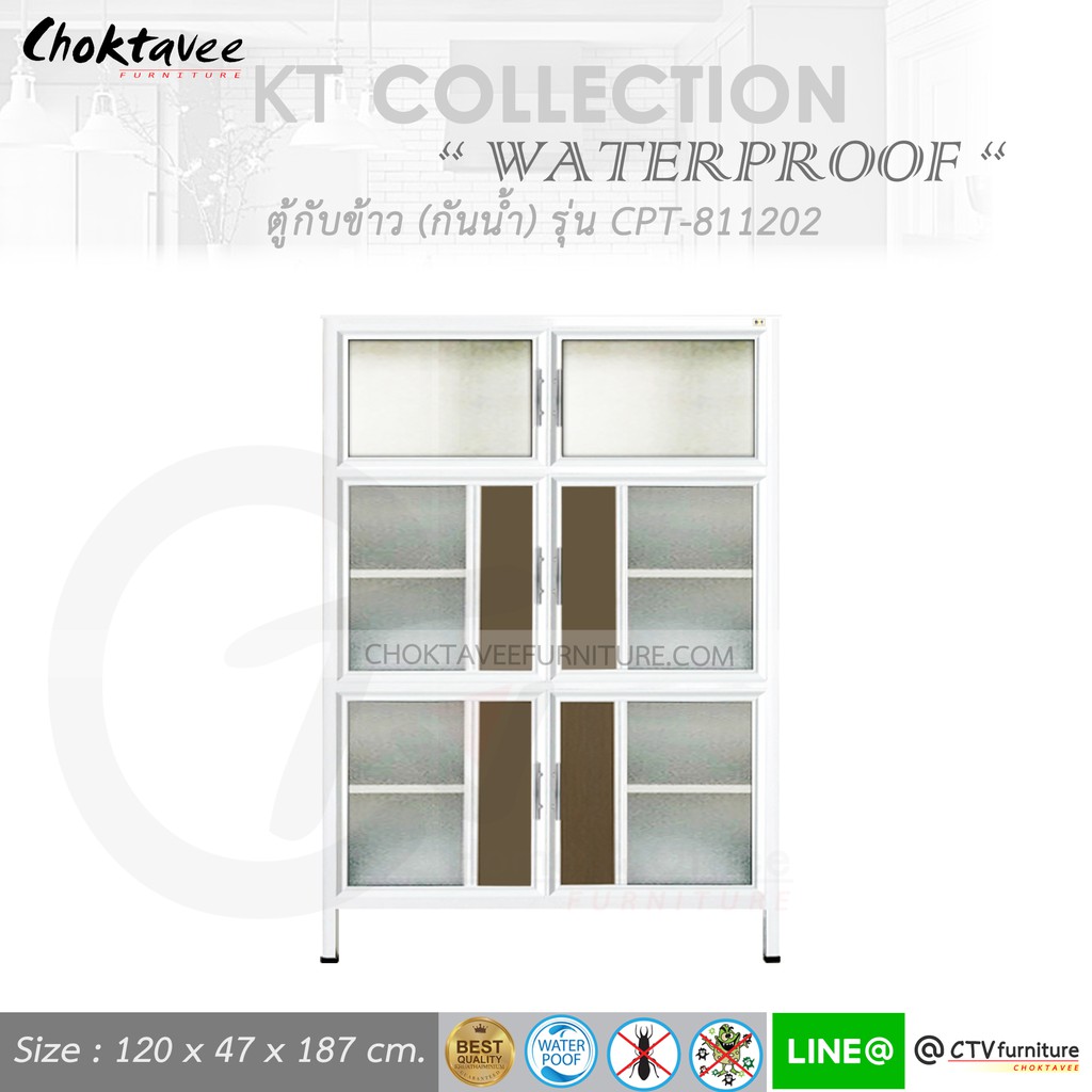 ตู้กับข้าวอลูมิเนียม ตู้ครัว 120cm. (กันปลวก กันน้ำ 100%) B-SERIES รุ่น ...