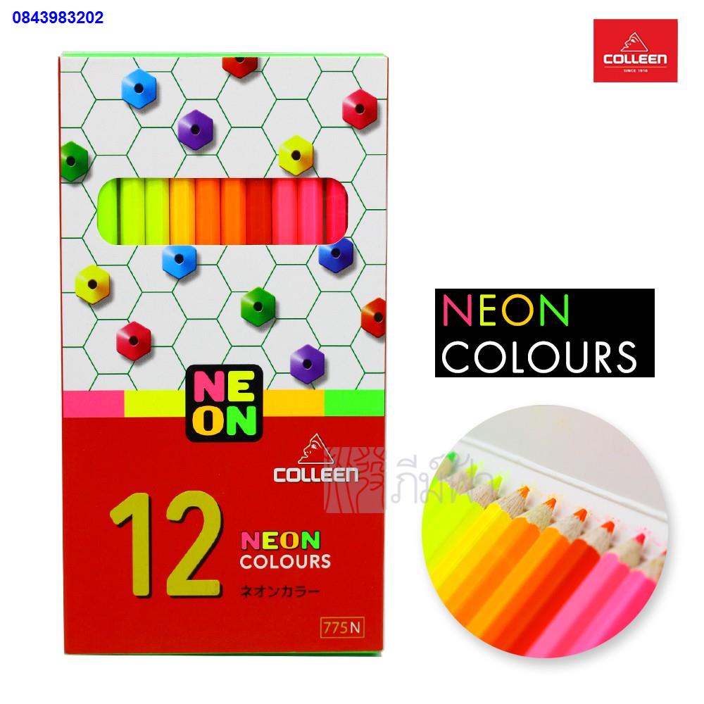 BME2234 ☏สีไม้ Colleen สะท้อนแสง 12 สี หัวเดียว (Neon Colours 775N ...