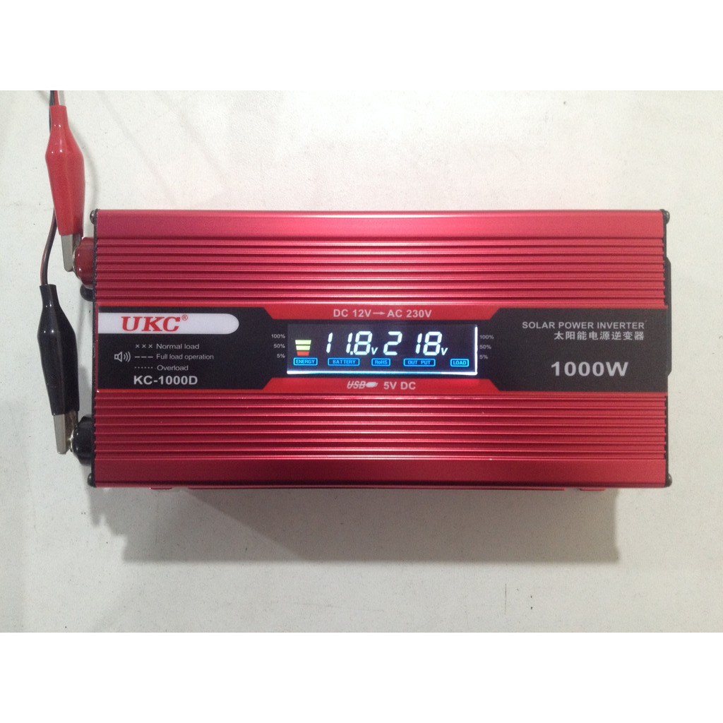 UKC KC-1000D inverter เครื่องแปลงไฟกระแสตรงเป็นกระแสสลับ แปลงไฟจากแบตเตอรี่12V DC to AC 220V AC ...
