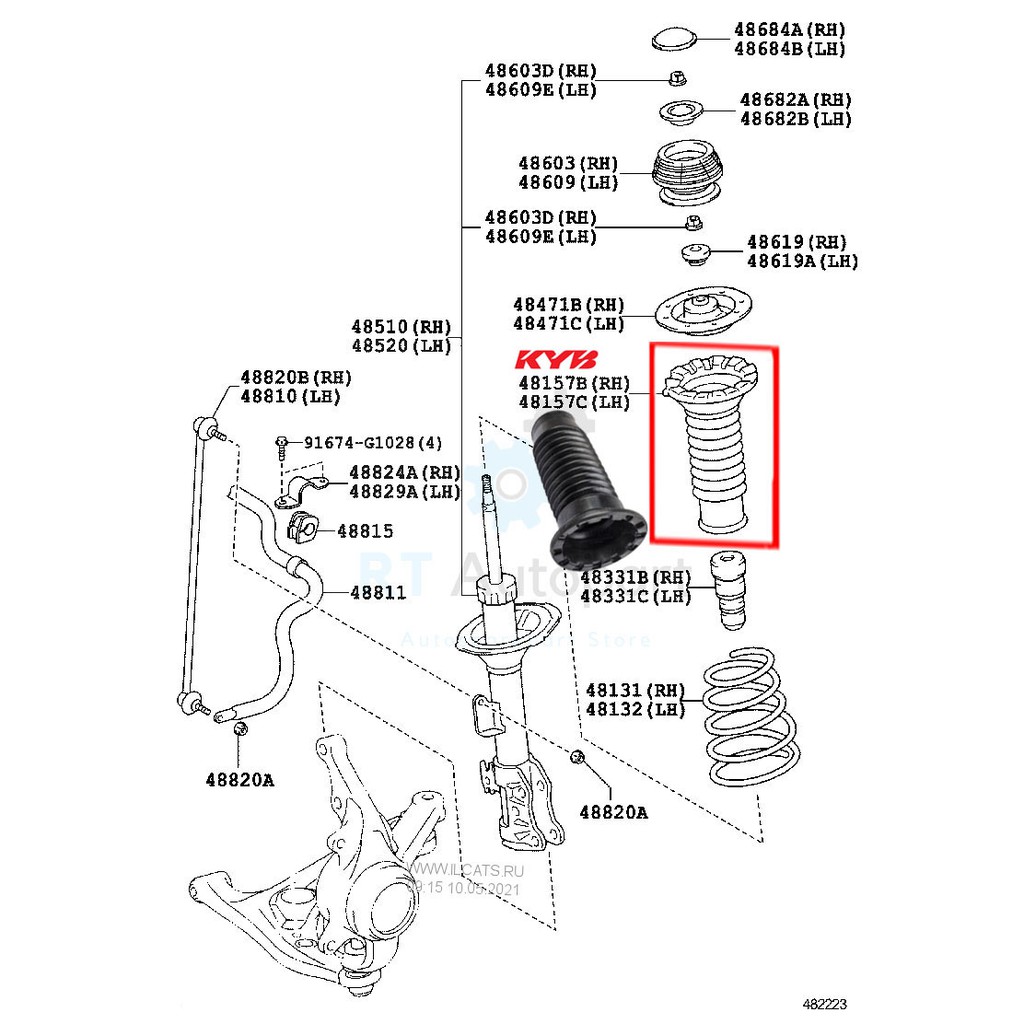 KYB / RBI (ชุด) กันฝุ่นโช้คหน้า Toyota Vios Yaris ปี07-12 / กันฝุ่นโช้ค ...