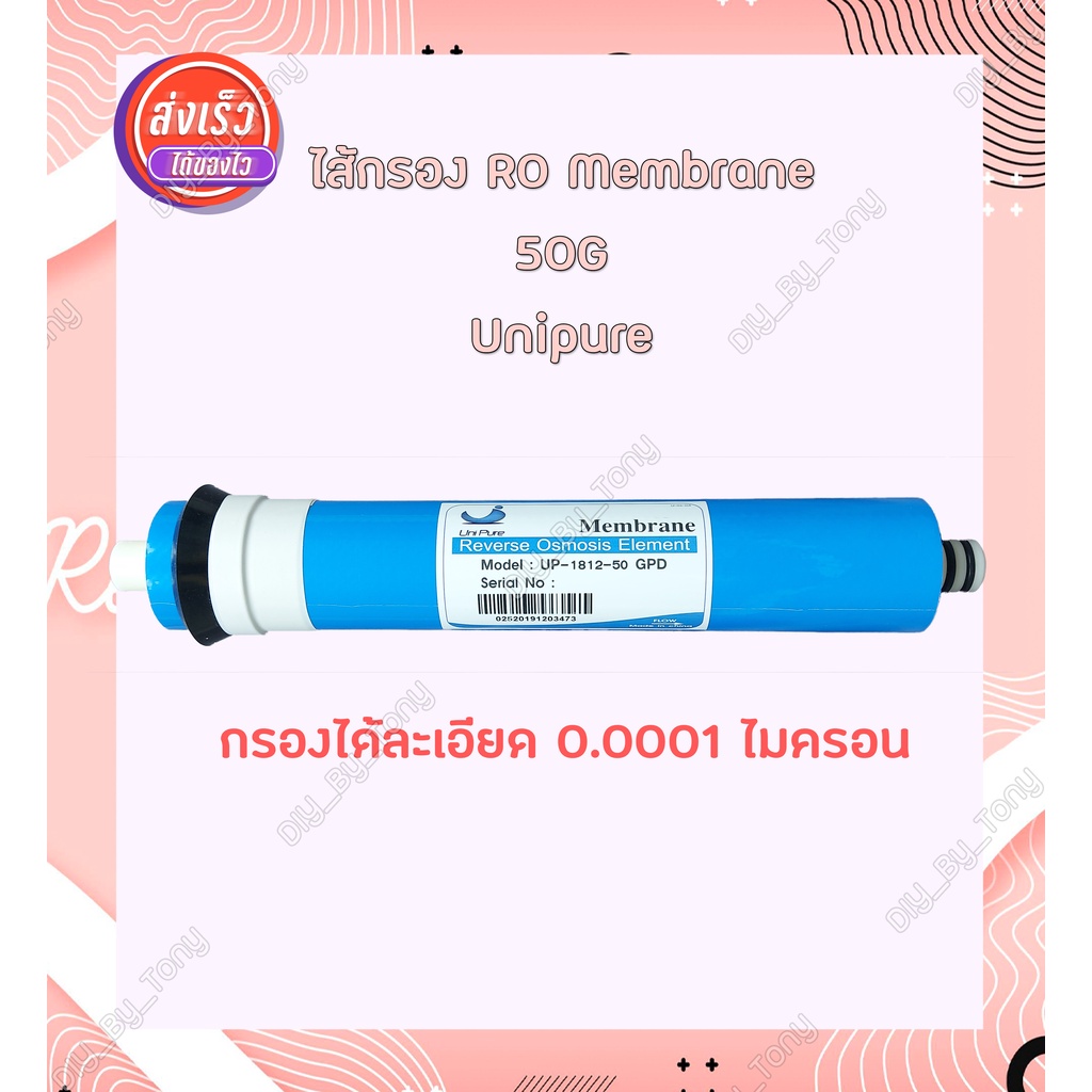 ไส้กรองน้ำ RO Membrane 50G 1ชิ้น Aquatek Ultratek Unipure Fastpure Filmtec DOW Treatton | Shopee ...