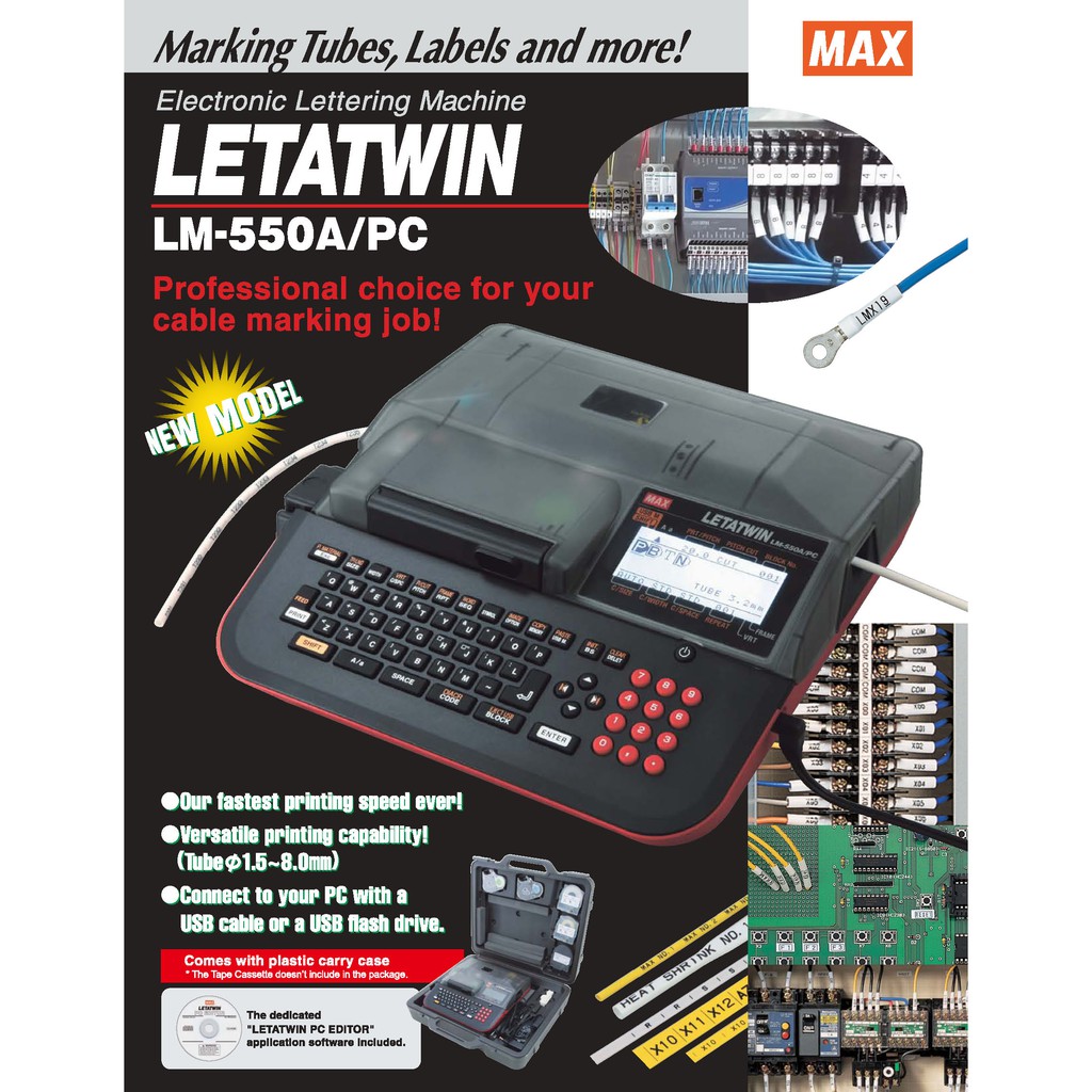 MAX LETATWIN LM-550A/PC Marking Tubes & Labels MAX เครื่องพิมพ์ปลอก ...