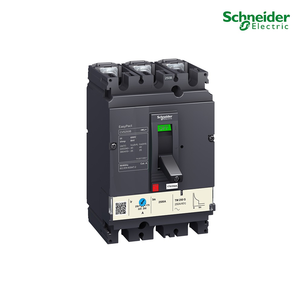 Schneider Electric - Circuit breaker CVS250B, 25 kA at 415 VAC, 160 A ...