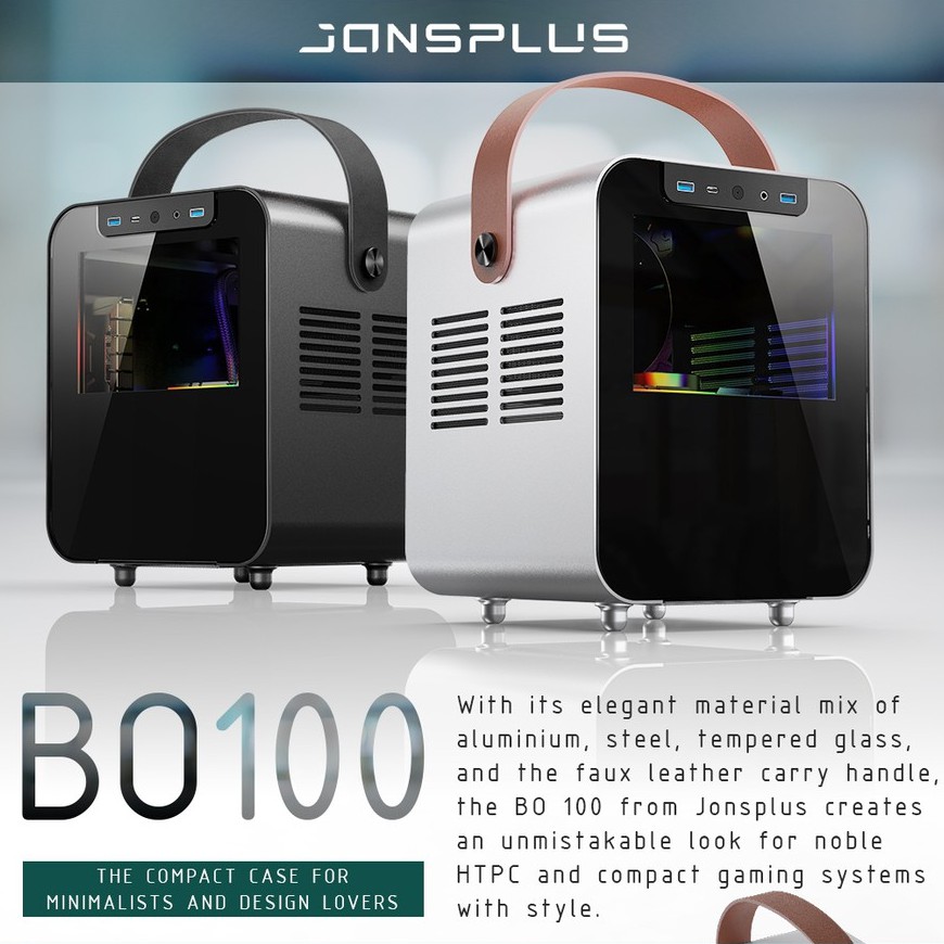 Case JonsPlus BO 100 itx Silver Black Aluminum Jonsbo เคส เล็ก หรู หิ้ว ...