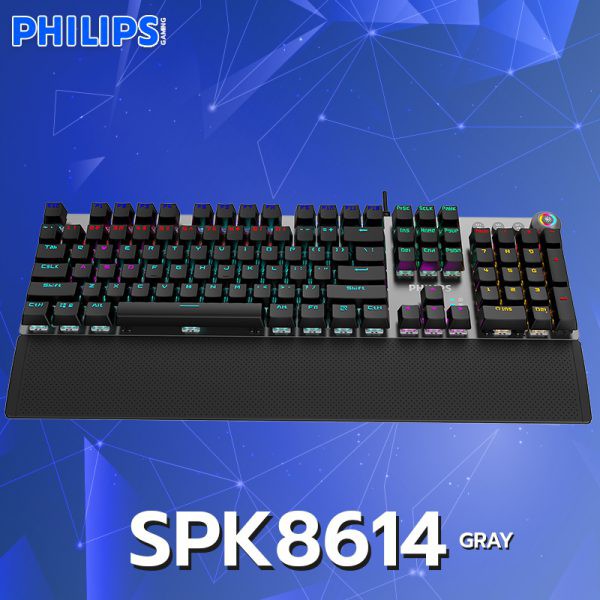 คีย์บอร์ดเกมมิ่ง Philips Gaming Mechanical Keyboard รุ่น SPK 8614 คีย์ ...