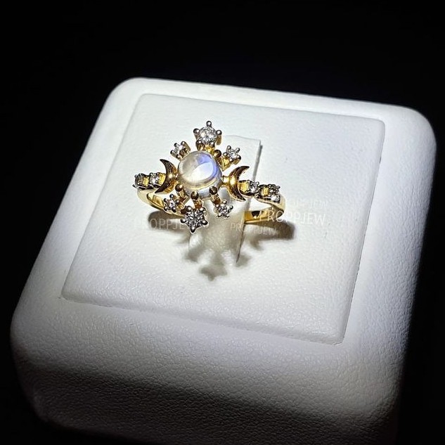 moon stone แหวนมูนสโตน เป็นพลอยประจำราศีเมถุน | Shopee Thailand