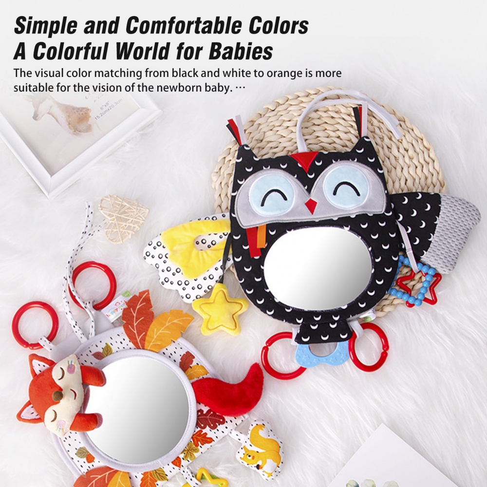 เปลเด็กรถเข็นเด็กของเล่น Tummy Time Explore Discovery Mirror Plush แขวน ...