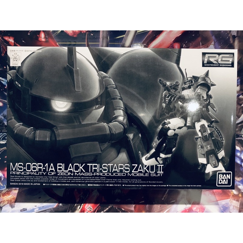 P_Bandai RG 1/144 MS-06R-1A Black Tri-Stars Zaku II พร้อมส่ง กล่องไม่สวย | Shopee Thailand