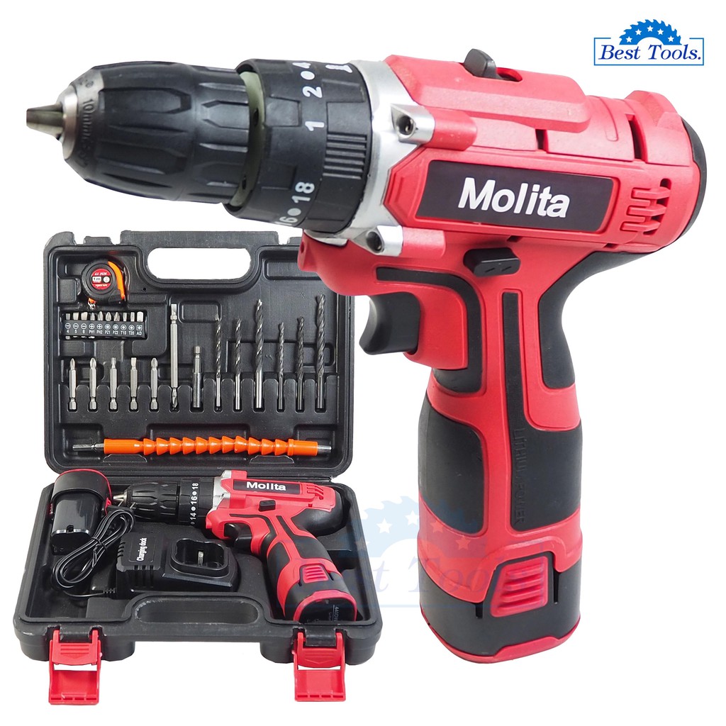 MOLITA สว่านไร้สาย สว่าน 99V 3 ระบบ มีระบบกระแทก แบตเตอรี่ Li-ion อย่างดี 2 ก้อน พร้อม ดอกสว่าน ...