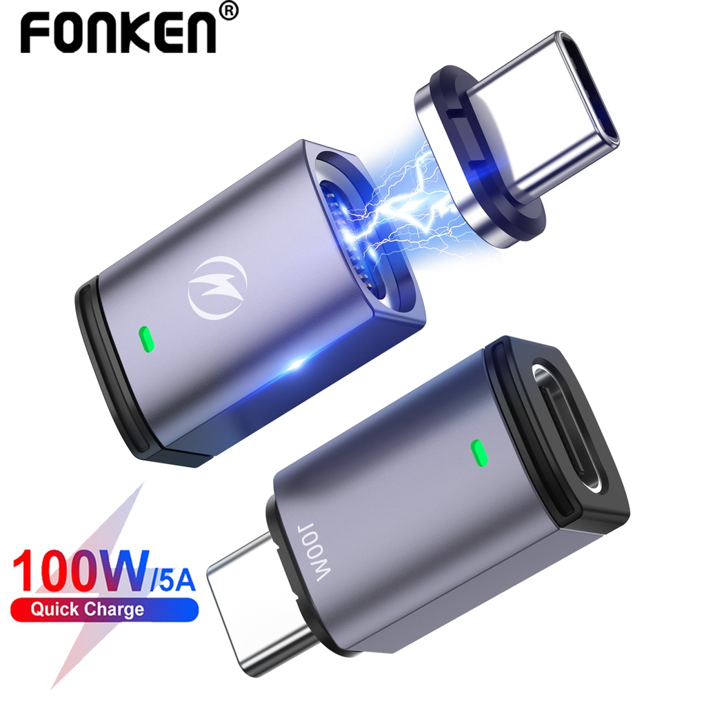 Fonken PD 100W Type C เป็น Type C อะแดปเตอร์แม่เหล็ก 5A ชาร์จเร็ว Type ...