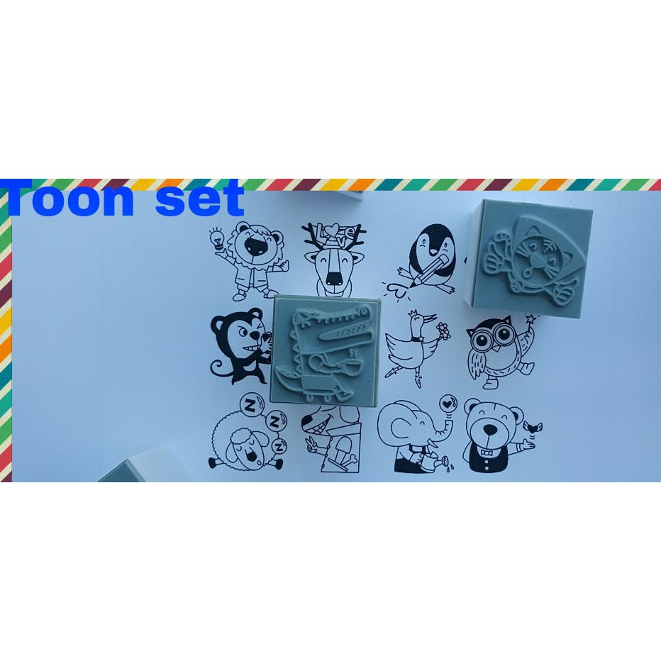 Toon set 12 ชิ้น ขนาด 2 cm. ตรายาง stamp | Shopee Thailand