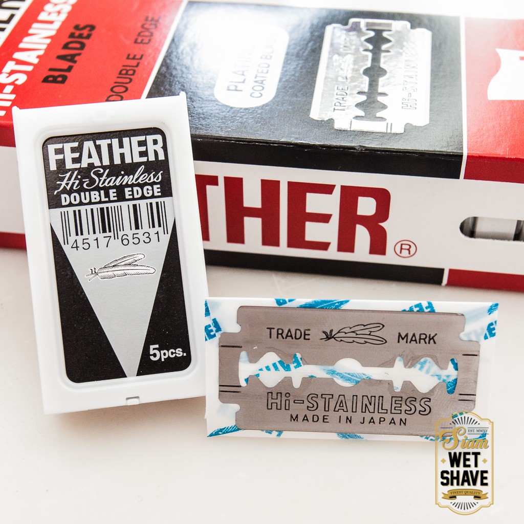 ใบมีดโกน ขนนกสีแดง Feather Red Razor Blades x 2 กล่องเล็ก (10ใบมีด ...